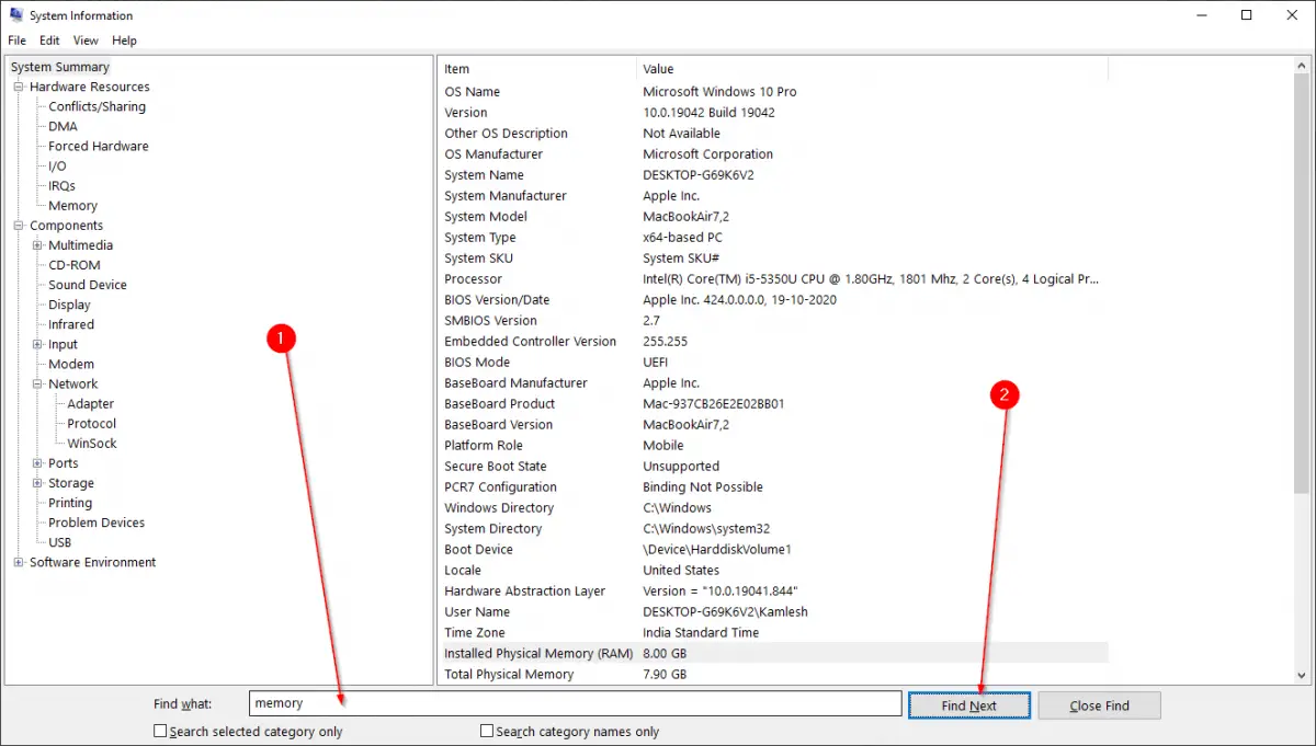 System Information Tools In Windows 10