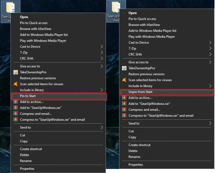 Fix: "Pin to Start" menu option is missing in Windows 10