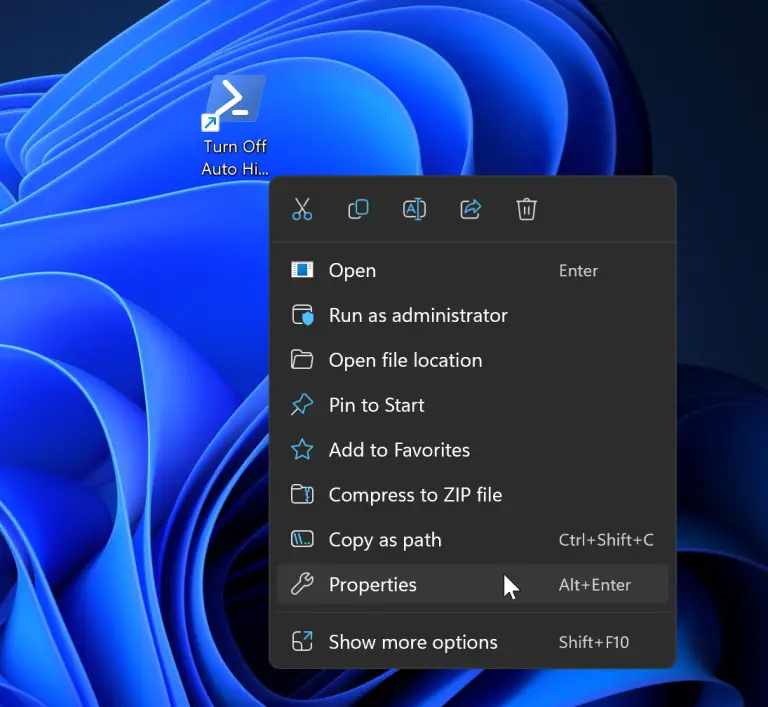 How To Set Up A Desktop Shortcut To Automatically Hide The Taskbar In