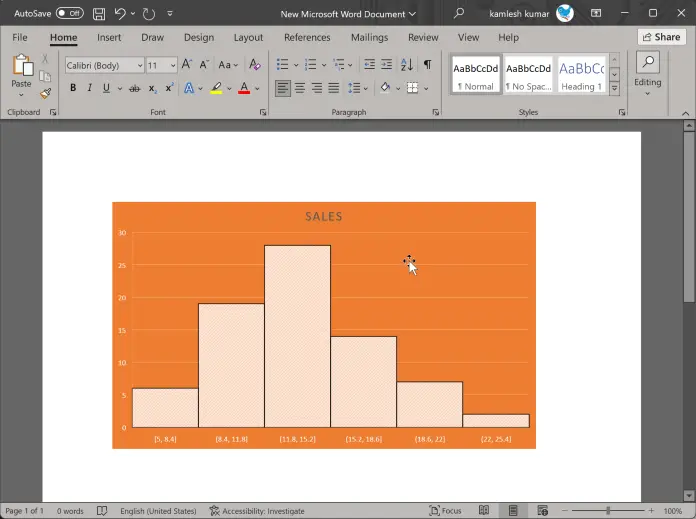 How to Create a Histogram Chart in Word? | Gear Up Windows