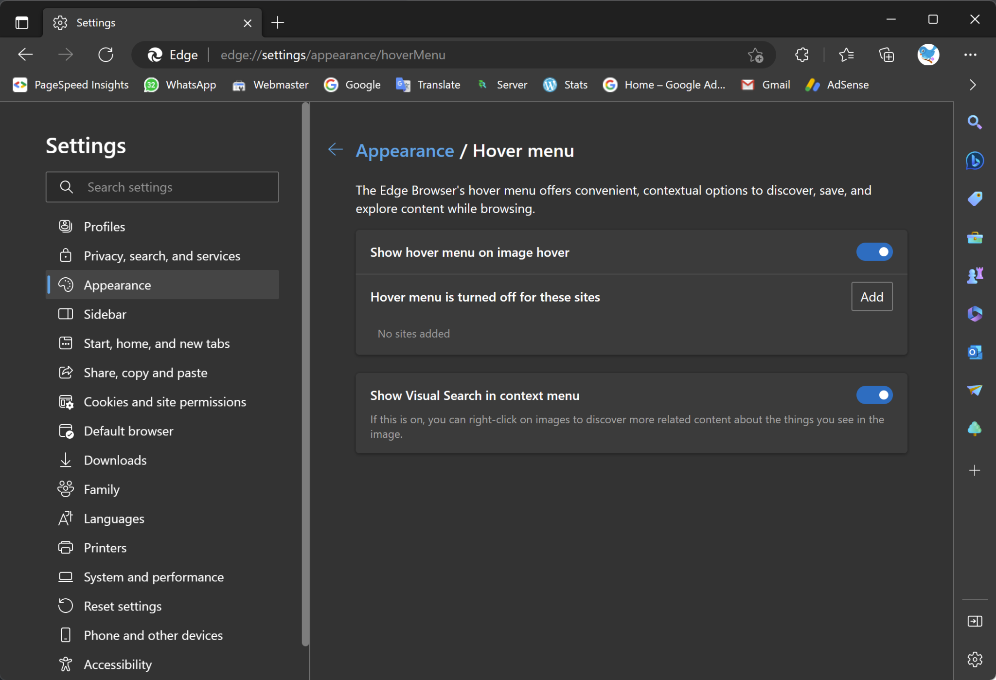 How To Enable Or Disable Visual Search On Hover In Microsoft Edge Gear Up Windows